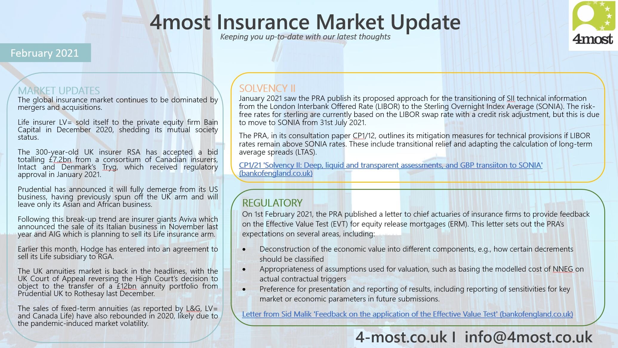 4most Insurance Market Update: February 2021 - 4most
